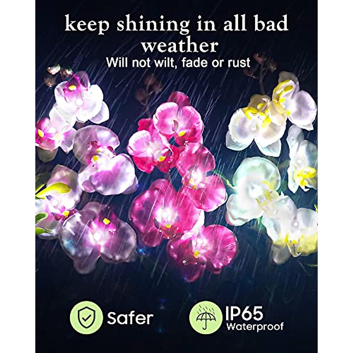 3 Pack Solar Garden Lights, Newest Version Solar Lights Outdoor Decorative, Flower Lights for Yard, Garden Decoration, Christmas Decoration Outdoor Yard