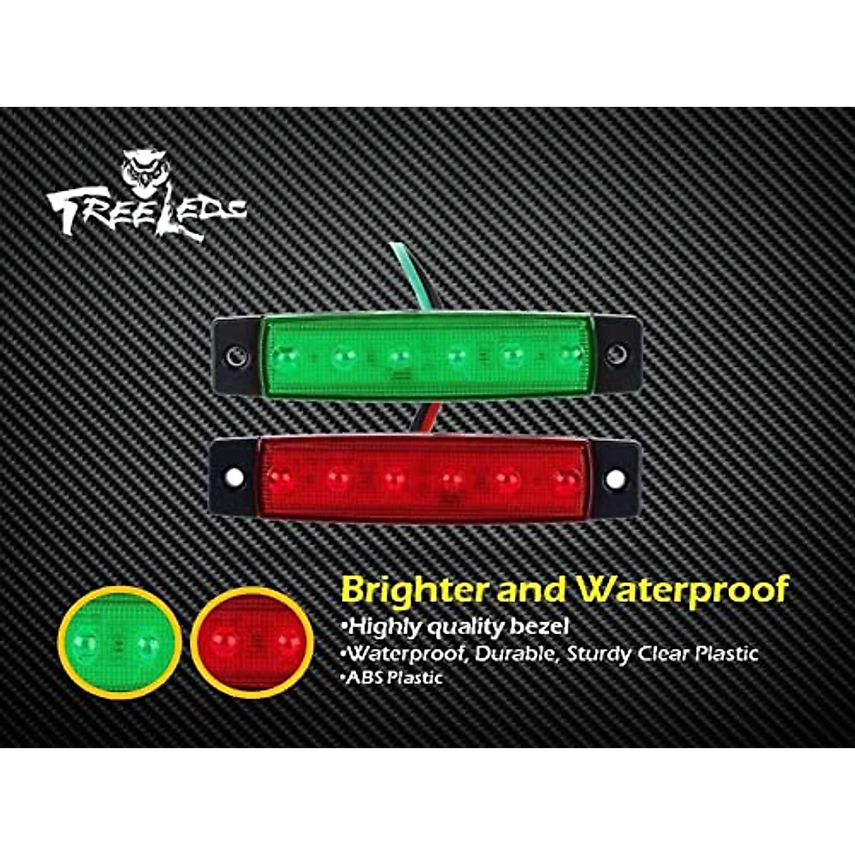 Tree Leds Marine Boat led Navigation Stern Bow Lights Waterproof for Boat, Kayak, Starboard, Small & Big Watercraft 12V DC Red and Green Stripe Kit Long-Life Lenses Durability