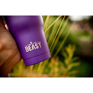 Beast 40 oz Tumbler Stainless Steel Vacuum Insulated Coffee Ice Cup Double Wall Travel Flask (Purple)