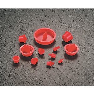 Caplugs CPT-3X CPT Series – Plastic Center Pull-Tab Tapered Plug, 100 Pack, Red LD-PE, Cap OD 0.59" x Plug ID 0.459" Hole Protection, Leak Prevention, Masking, Painting, Powder Coating (ZCPT3XQ1)