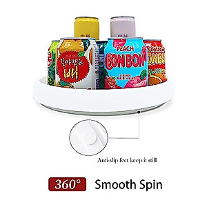 EVERQUEIN Lazy Susan Organizer, Lazy Susan Turntable for Cabinet Refrigerator Kitchen Pantry Bathroom, Non-Skid 360° Rotating, Plastic (2 Pack, 10 Inch)