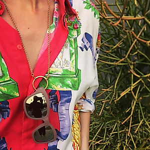 LA LOOP The Camilla Luxury Fashion Eye Glasses Necklace Satin Gold Chain Men Women Sunglass Retainer Eyeglass Holder Travel