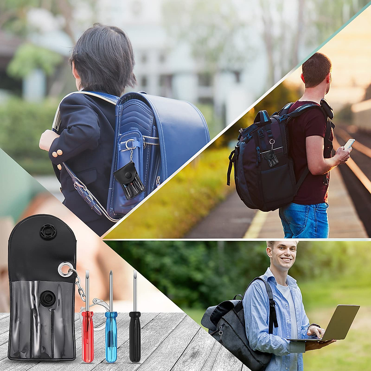 24 Sets Mini Screwdriver Set with Keychain Small Keychain Screwdriver Bulk Includes 2 Flathead Screwdrivers and 1 Crossing Screwdriver in a Portable Pouch for Adults Men Fathers Gifts Party Favors