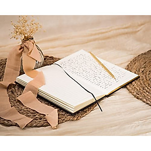 MUUJEE Wedding Officiant Book - Black Gold Embossed Hardcover Journal Notebook Pastor Sermon Notes Officiant Gift - Wedding Gift Ideas (Design 1)