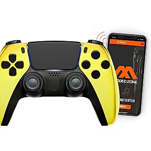 MODDEDZONE Chrome Gold Smart Rapid Fire Custom PRO Modded Controller compatible with PS5