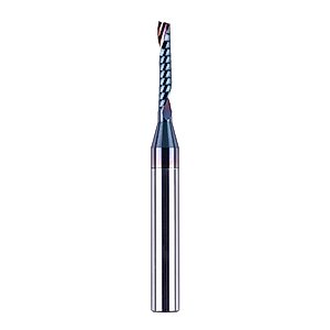 SpeTool Carbide O Flute Spiral Router Bit 1/8 Inch Cutting Diameter 1/4 Inch Shank with Coating Acrylic Non-Ferrous Metal CNC Milling Cutter