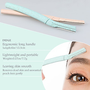 Dedge Eyebrow Razor Multipurpose Dermaplane Facial Razor for Exfoliation, Eyebrow Shaper includes Blade Cover, 1 Pack of 3