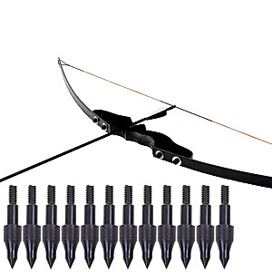 Cosmos 12 Pcs Screw-in Archery Bullet Points Arrow Tips Archery Target Practice Hunting Arrow Points for Recurve, Compound Bow, Crossbow, 100 Grain Each