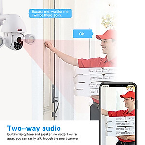 Anssipo 5G 2.4GHz WiFi Security Camera Outdoor Wireless, 3MP Floodlight Video Surveillance, Pan Tilt 360° View, Motion Detection, Auto Tracking Smart Alerts, Two Way Audio