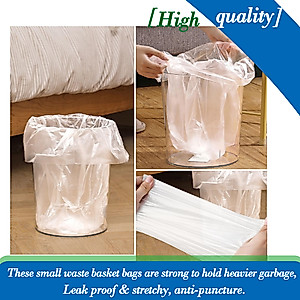4 gallon trash can liners,Small clear Garbage Bags,Extra Strong 4 Gal Trash Bag,Fit 12 liters trash Bin Liners for Home Office Kitchen,300(Clear)