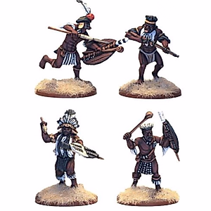 Warlord Black Powder Anglo-Zulu War Unmarried Zulu Impi Tabletop Miniatures - Plastic Paintable Miniature 1700-1900 Soldiers Set, Unpainted Table Top 28mm Military Minifigures for Adults - Figurines
