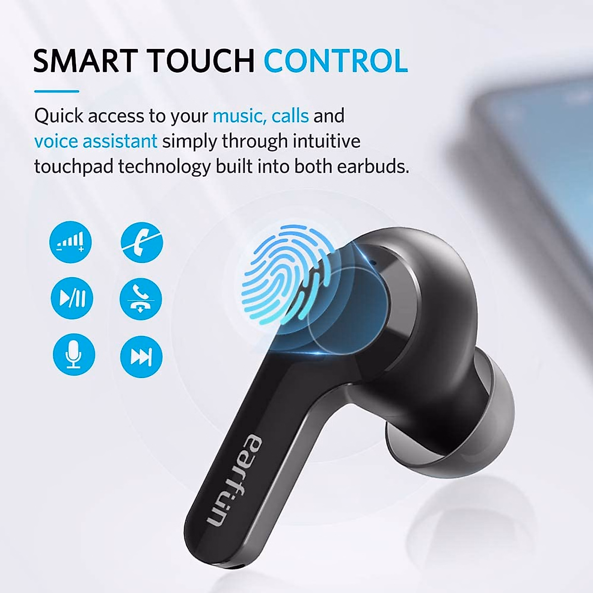 EarFun True Wireless Earbuds, Air Bluetooth Earbuds with IPX7 Waterproof with 4 Mic Wireless Charger, Qi-Certified 15W Max Fast Wireless Charging Pad Compatible with iPhone