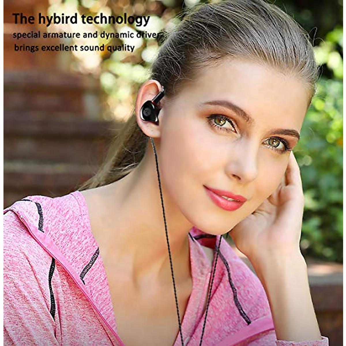 DCMEKA in Ear Monitor Headphones, HiFi Stereo IEM Earphones, Dynamic Dual Driver Wired Earbuds with Detachable Cable, Noise Canceling Headset for Singers Musicians Drummers Audiophile (Black)