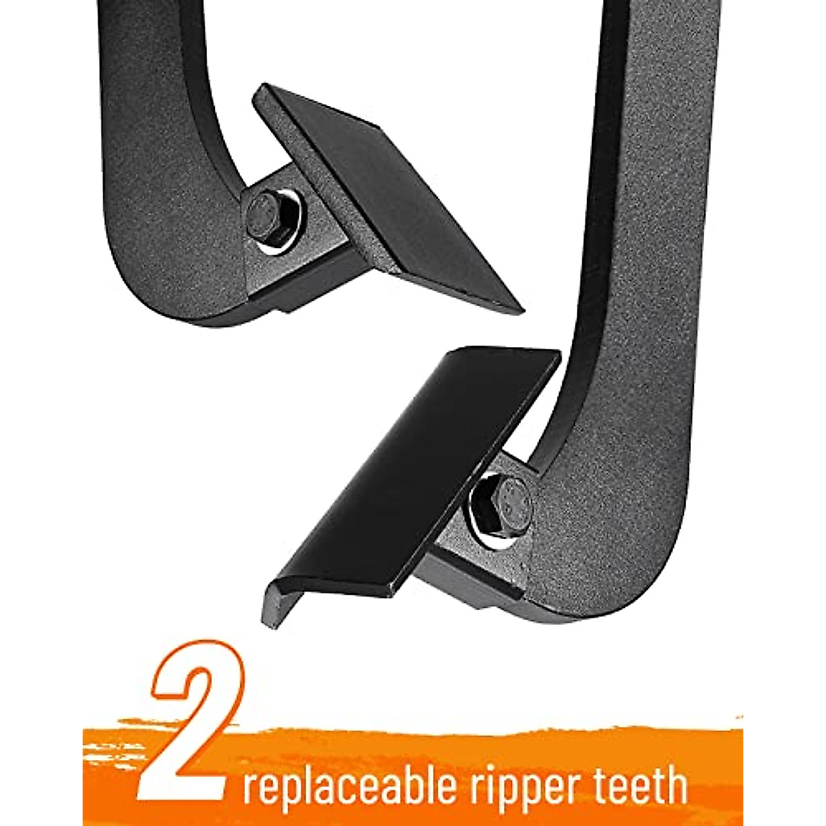 Racewill Hitch Mounted Ripper: Tractor Plow Subsoiler for ATV UTV Tractor with 2 inch Receivers, 2 Replaceable Ripper Teeth, Adjustable in Depth