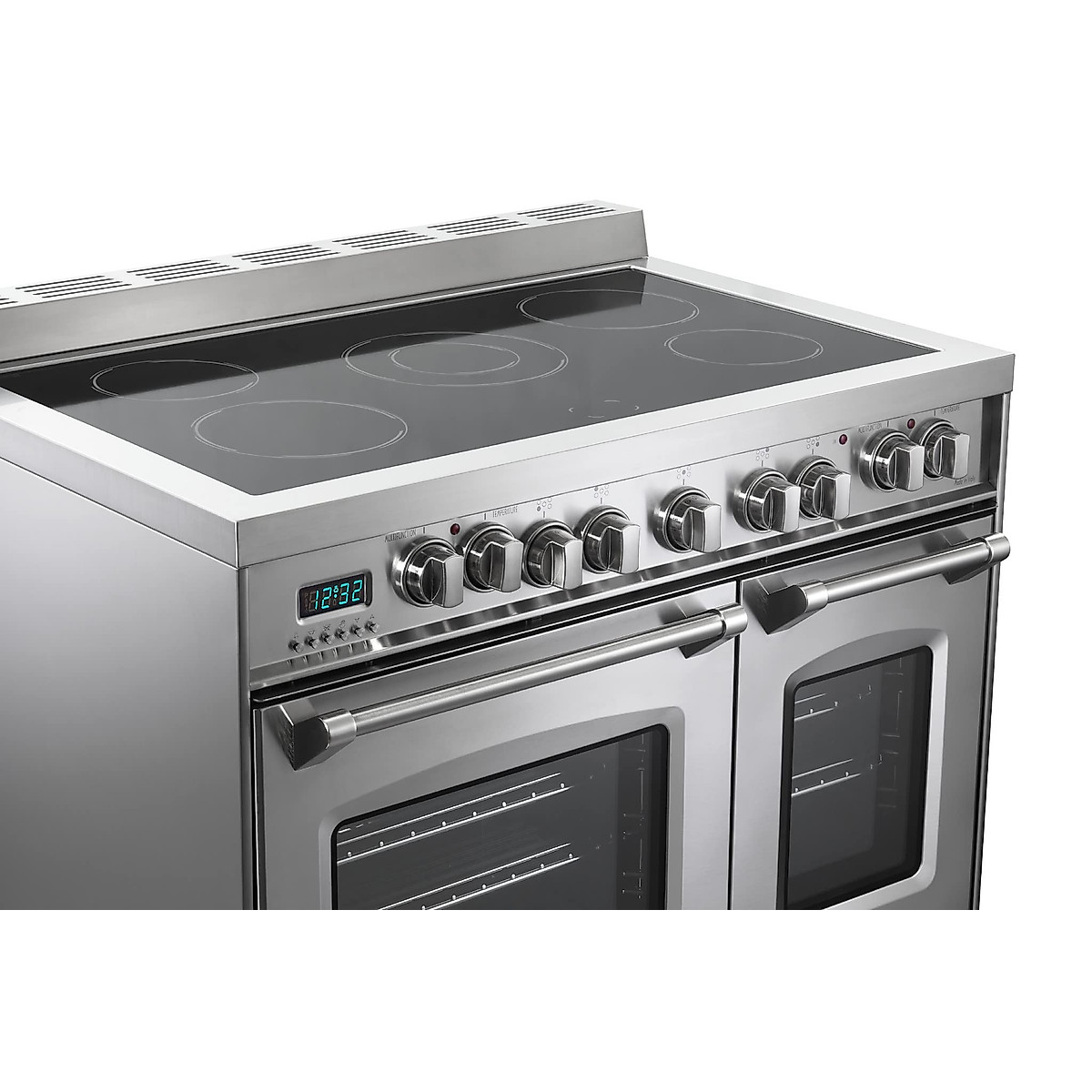 Verona Prestige Series VPFSEE365DSS 36 Inch All Electric Freestanding Range Double Oven Convection, 5 Burners Dual Center Element Chrome Knobs and Handle Stainless Steel