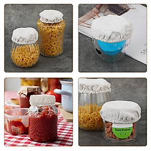 Thinp 5 Pack Sourdough Jar Cover,Sourdough Cover Mason Jar Covers Sourdough Cover Fabric Jar Covers for Sourdough Unbleached Reusable Cloth Covers for Sourdough Starter Jars,Fit Jars Mouth From 3-4"