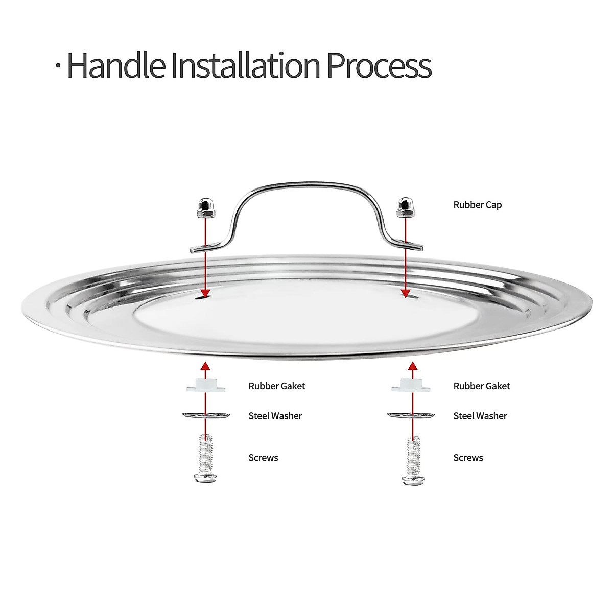 Morikavo Stainless Steel Universal Lid for Pots, Pans and Skillets-Fits 7" to 12" Replacement Frying Pan Cover and Cast Iron Skillet Lid