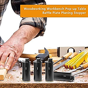 Workbench Stop Dog, 26mm Hole Adjustable Pop-up Bench Dog, Workbench Pop-up Table Baffle Block Desktop Latch, Woodworking Desktop Limit Block Auxiliary Positioning Fixing Tool (4Pcs)