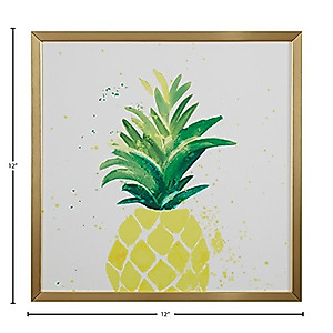 Amazon Brand – Rivet Pineapple Speck Print Wall Art in Gold Wood Frame, 12" x 12"