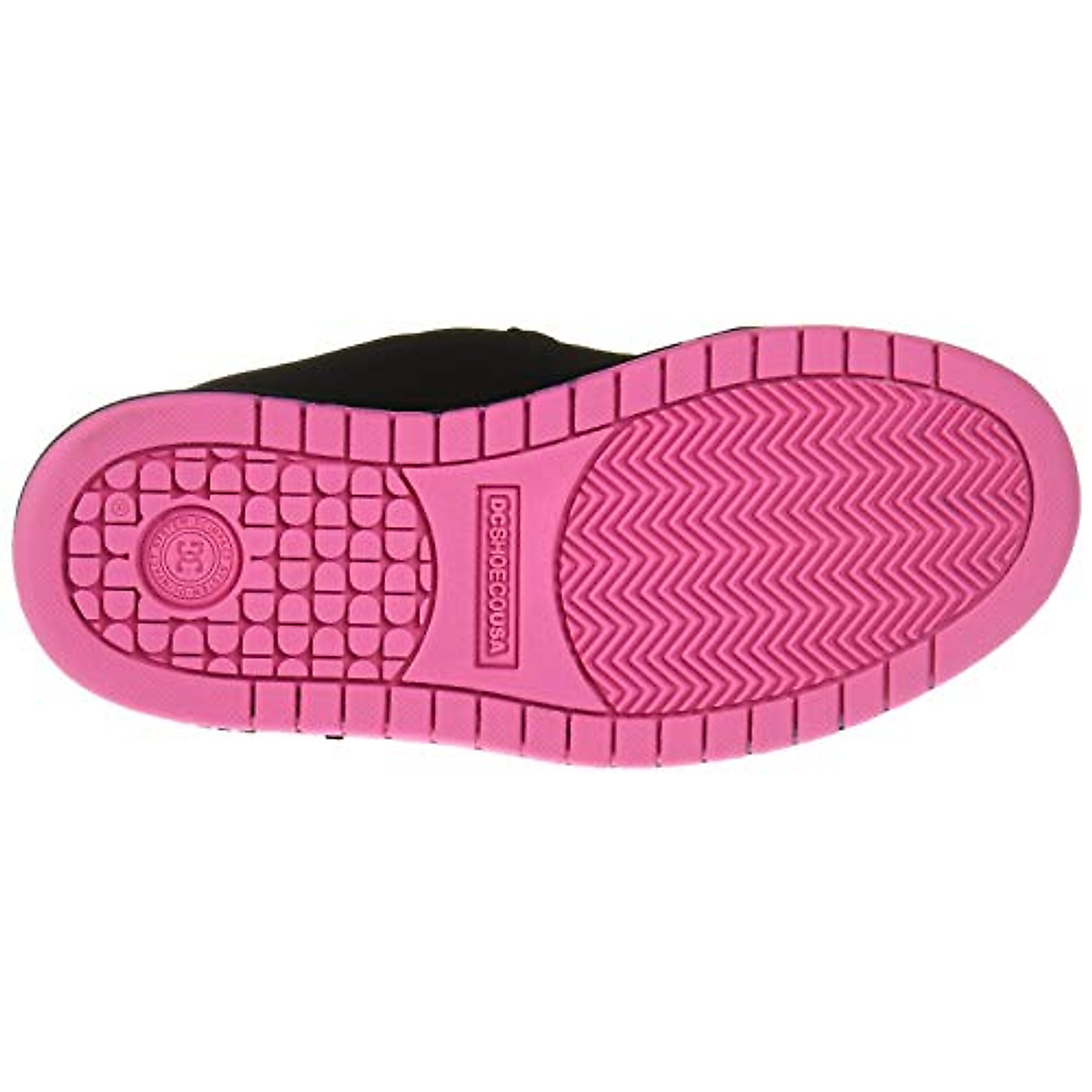 DC Unisex-Child Court Graffik Low Top Skate Shoe Sneaker, Black/Pink, 2 M M US Big Kid