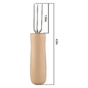 Corn On The Cob Holders Set of 12 Stainless Steel Corn Cob Holders with Wooden Handle Cob Skewers Corn Forks for BBQ Sweetcorn Roasted Meat Fruit (12)