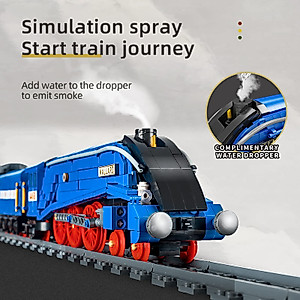 Mould King 12006 RC Mallard Train Building Kits for Kids, 2139 Pieces MOC Building Blocks Locomotive Train Set to Build, Steam Remote Control Train Bricks Toys for Boys