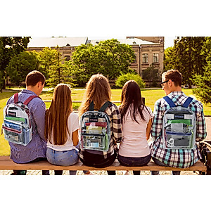 24 Pack Bulk of Clear Backpacks Wholesale for Men, Women, Stadium, College, Travel (Assorted Colors Boys Pack)