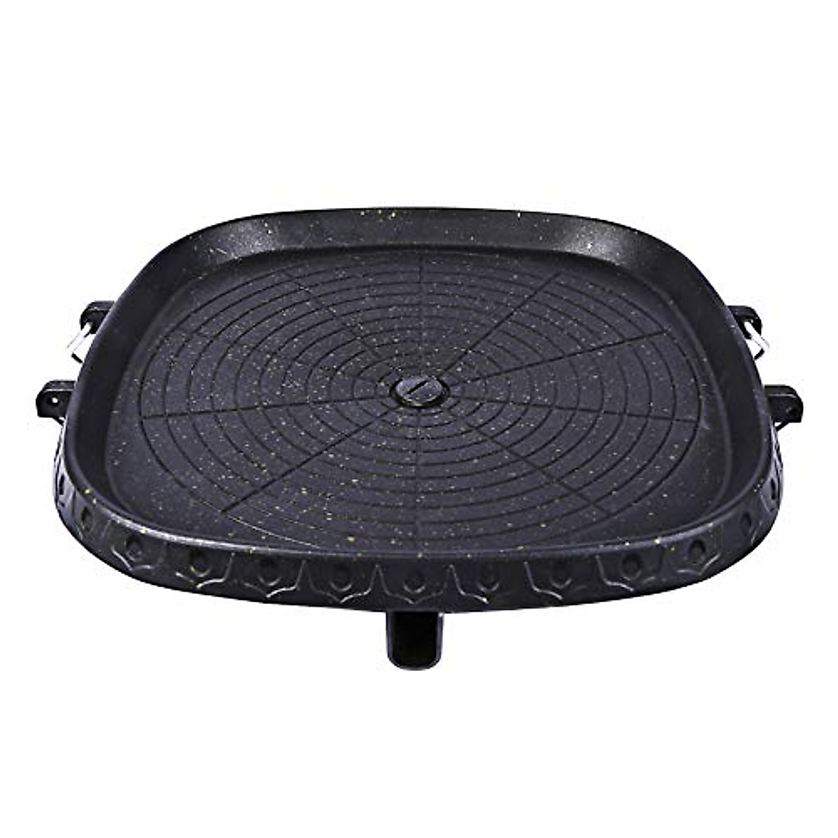 CAMPMAX Korean BBQ Grill Pan with Maifan Stone Coated Surface, Non-Stick Smokeless Stovetop BBQ Grill Plate for Indoor Outdoor 12.5” Square