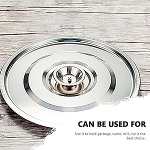 Yardwe Compost Bin Stainless Steel Compost Bucket Kitchen Countertop Odorless Compost Pail with Lid Food Waste Container with Carrying Handle for Outdoor Indoor Silver