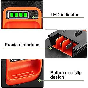 Powilling 2Pack 6.5Ah Lithium Battery Replacement for Black and Decker 18V Battery Firestorm 18v Battery HPB18 HPB18-OPE 244760-00 A1718 FS18FL FSB18 Firestorm 18V Battery(Charger Included)