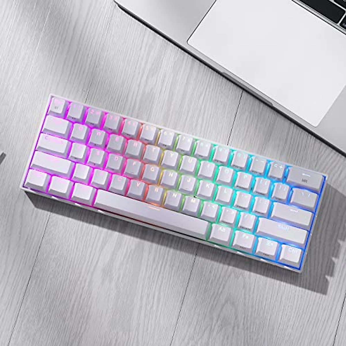 Redragon K530 Pro Draconic 60% Wireless RGB Mechanical Keyboard, BT/2.4Ghz/Wired 3-Mode 61 Keys Compact Gaming Keyboard w/Hot-Swap Socket, Free-Mod Plate Mounted PCB & Clicky Blue Switch