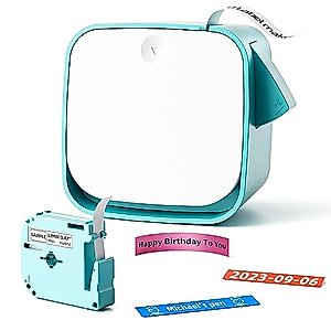 Vixic Label Maker with Tape, M960 Bluetooth Label Maker Machine, Small Mini Portable Label Makers Multiple Templates Font Icon for Home School Office Organization, Inkless Rechargeable,Green