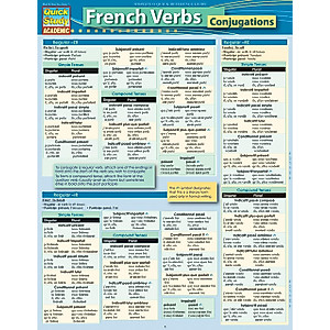 French Verb Conjugations QuickStudy Laminated Reference Guide (QuickStudy Academic) (French Edition)