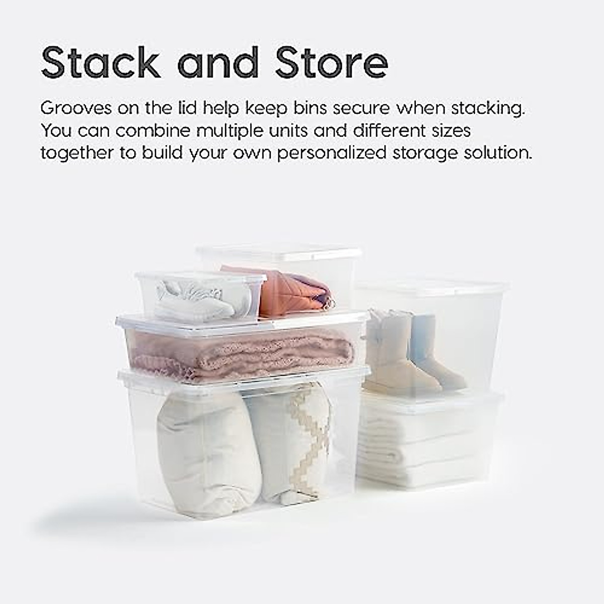 IRIS USA 6.7 Qt. Plastic Storage Container Bin with Latching Lid, 12 Pack, Stackable Nestable Shoe Box Tote Shoebox Closet Organization School Art Supplies - Clear