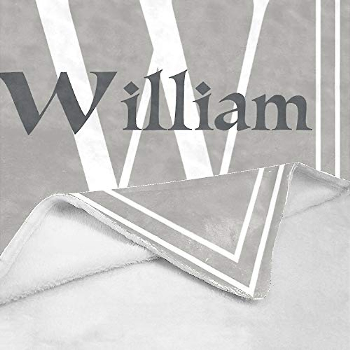 CUXWEOT Custom Blanket with Name Text Personalized W Letter Soft Fleece Throw Blanket for Gifts (50 X 60 inches)