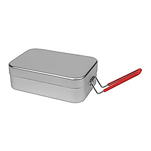Trangia Mess Tin Reusable Sustainable Storage Container, Red Handle, Large