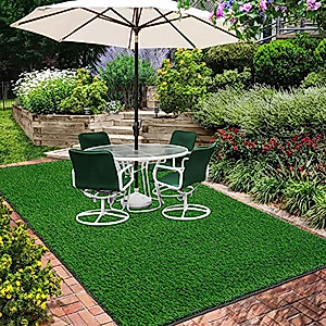 U'Artlines Artificial Grass Rug 4FTX6FT(24 Square FT), 1.2 Inch Realistic Grass Turf Thick Fake Faux Grass Carpet Patio Mat Indoor Outdoor Lawn Landscape for Dogs Garden Backyard Balcony