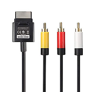 WICAREYO 1.8M 6FT AV Audio Video Composite Cable for Xbox 360 Slim