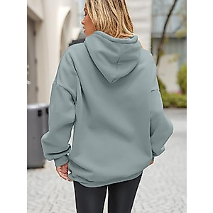 EFAN Womens Oversized Hoodies Sweatshirts Fleece Hooded Pullover Tops Sweaters Casual Comfy Fall Fashion Outfits Clothes 2025 LightGreen L