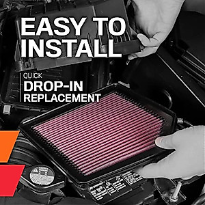 K&N Engine Air Filter: Increase Power & Towing, Washable, Premium, Replacement Air Filter: Compatible with 1994-2002 DODGE (Ram 2500, Ram 3500), 33-2056