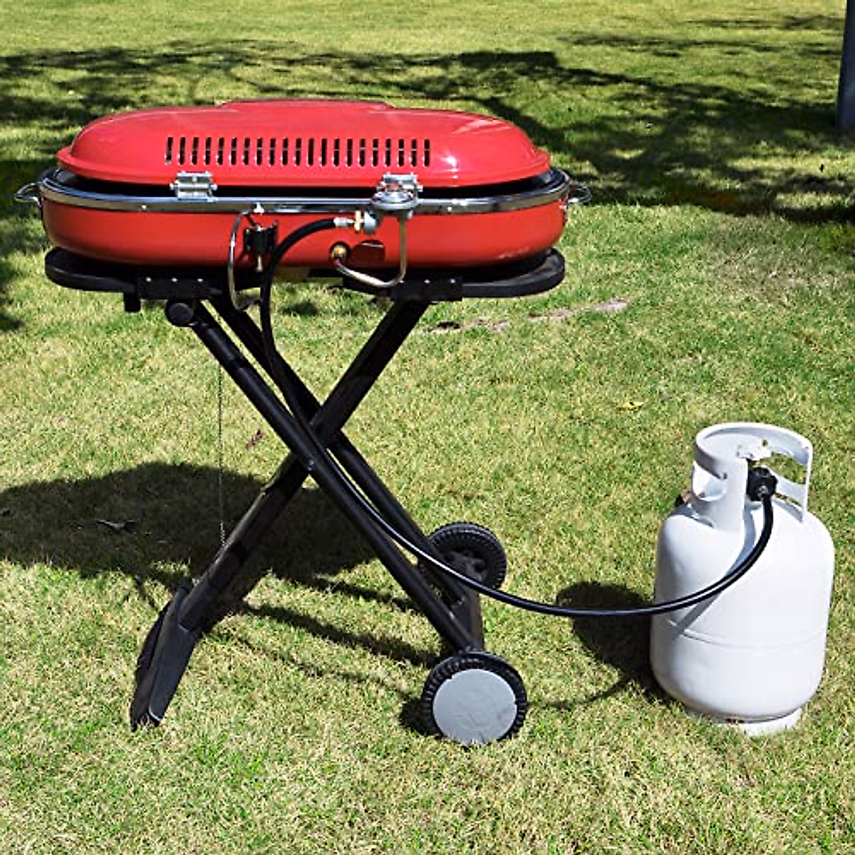 SHINESTAR 4FT Universal Propane Adapter Hose - Connect 1lb Small Appliances to Large Tanks - Compatible with Table Top Grills, Portable Heaters, Propane Stoves, Lanterns and More