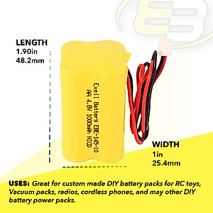 (3-Pack) Emergency/Exit Lighting Battery Fits & Replaces Emerlight Exit Light Co. EBE-145-10 Inc. BAA-48R ANIC1117 Unitech Systems D-AA500 Emergi-lite BL93NC487 Emerlight BL93NC487