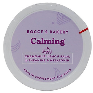 Bocce's Bakery Calming Soft Chews Health Supplement for Dogs with Chamomile, Lemon Balm, L-Theanine & Melatonin (60 Count) - Plus Rope Toy and Fun Animal Facts Booklet Bundle