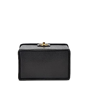 CHANEL, Pre-Loved Black Caviar Circle 'CC' Vanity Large, Black