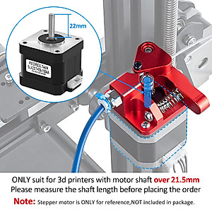 Redrex Dual Gear Ender 3 Extruder with Two Washers Metal Drive Feeder Upgrade Kit Compatible with Creality Ender 3 V2 Pro,Ender 3 Neo Series,CR10 3D Printer TPU Filament Supported(Motor Shaft>20mm)