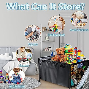 Aconfei Toy Chest with Lid, Large Toy Organizers and Storage Bins for Boys Girls, 70L Toy Storage Organizer with Wheels, Detachable Toy Organizers and Storage Chest for Playroom, Living Room, Bedroom