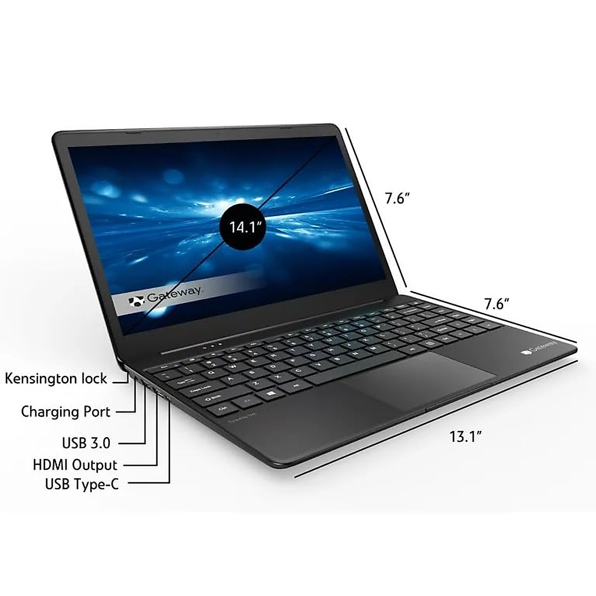 Gateway 14.1" FHD Laptop in Black Intel Core i5-1135G7 Quad-Core up to 4.2 Processor 16GB DDR4 RAM 512GB SSD HDMI Wi-Fi Win 11 (Renewed), GWTN141