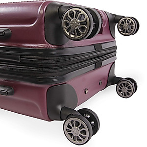 Brookstone Luggage Nelson Spinner Suitcase, Plum, Carry-On