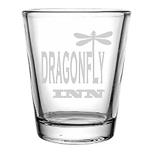 Brindle Southern Farms Gilmore Inspired Girls Shot Glass Set of Four: Stars Hollow, Luke's Diner, Where You Lead I Will Follow, Dragonfly Inn Gilmore Engraved 1.5 Ounce Shot Glasses