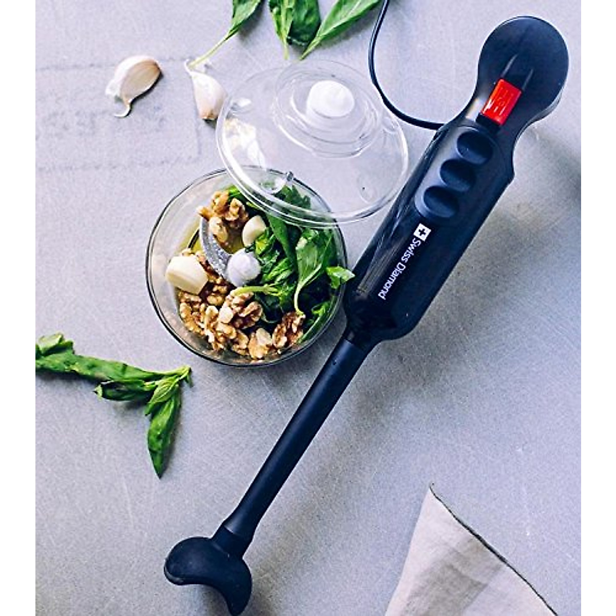 Swiss Diamond SDMIX02USA Jet Mix Immersion Blender, 15.5, Black